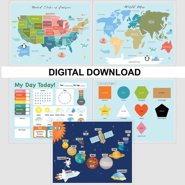 World Map Laminated Poster - Etsy