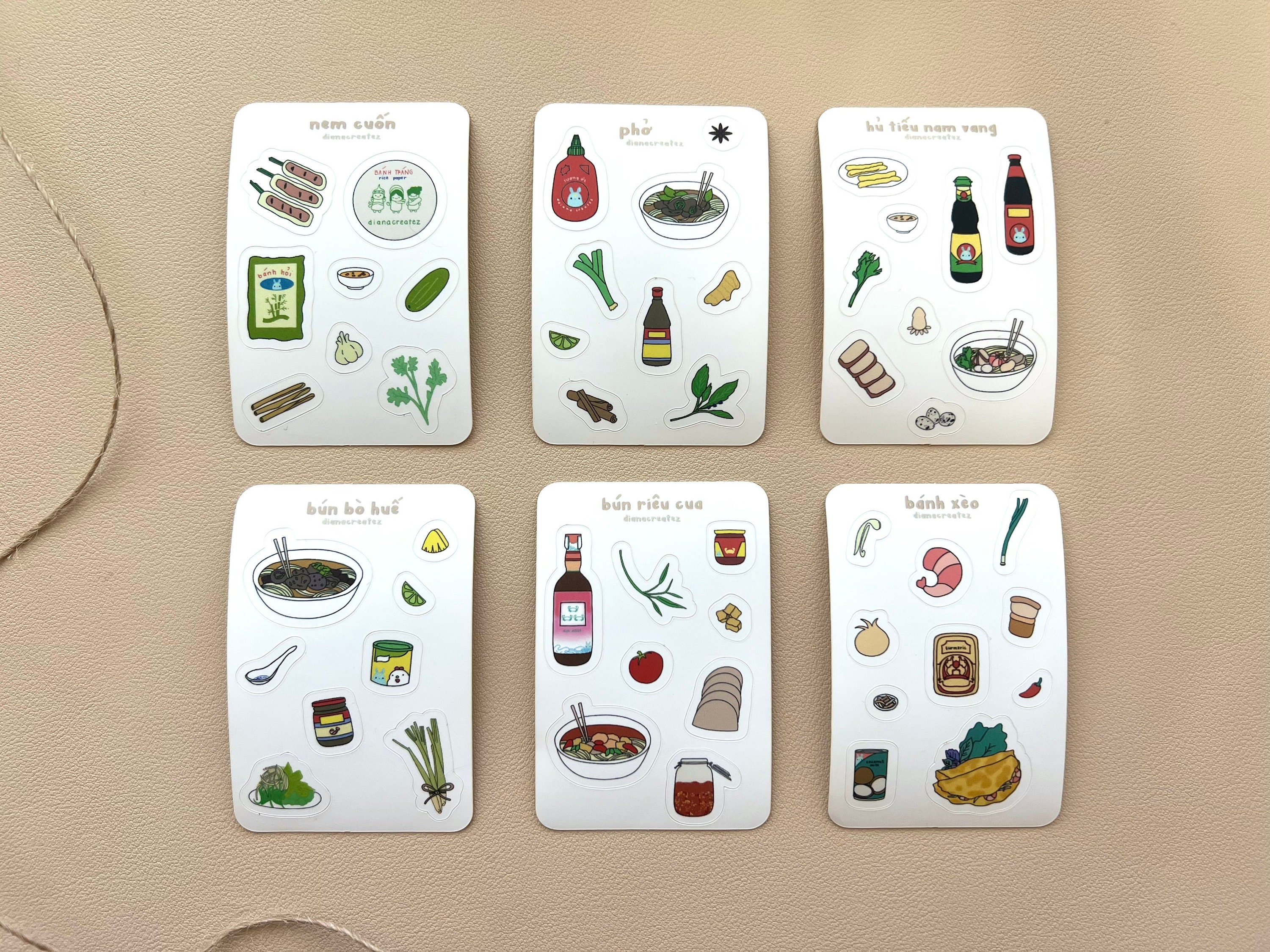 Vietnamese Food Sticker Sheets Mini Sticker Sheets Viet Food Stickers ...