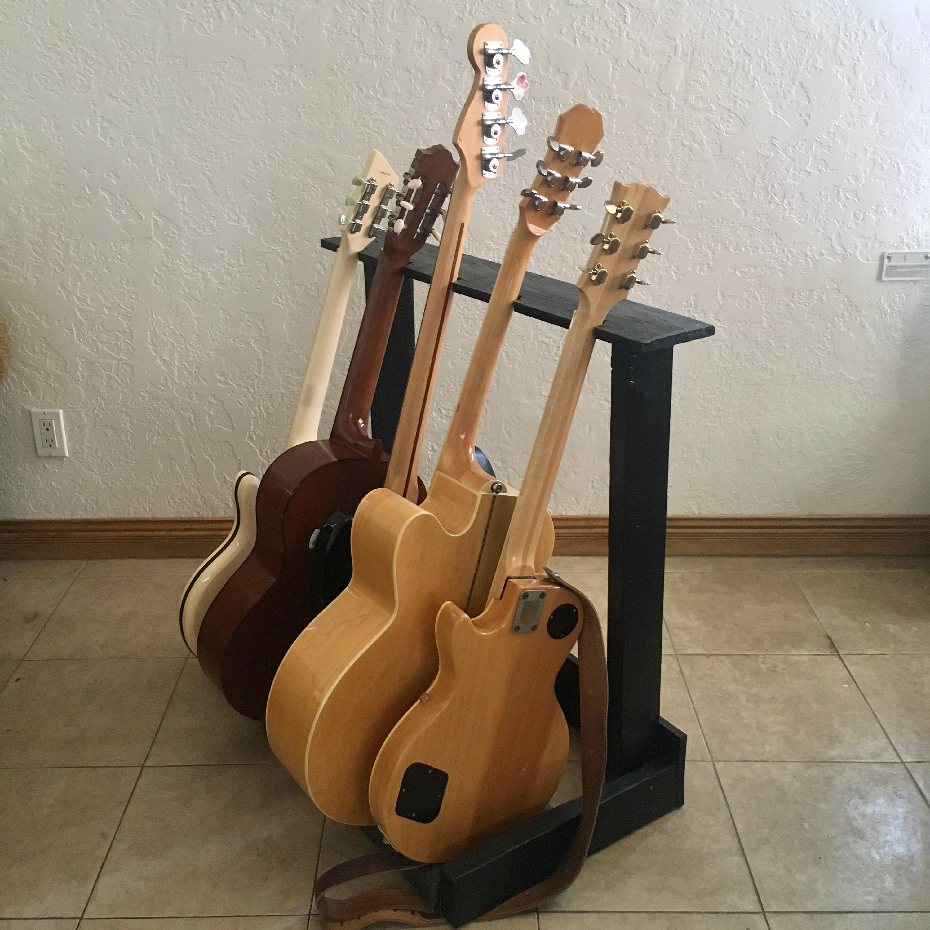 Custom Wood Guitar Storage Rack - Etsy