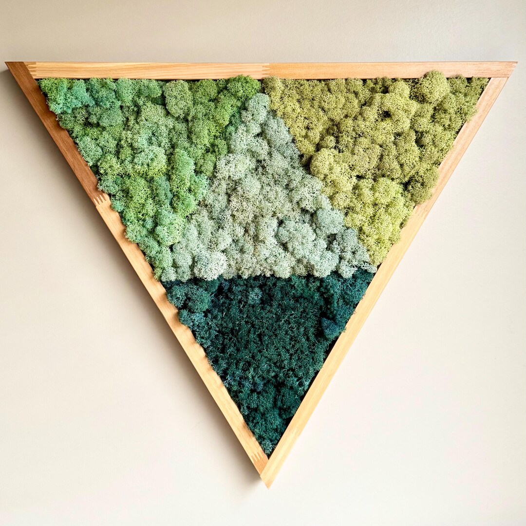 Large Triangle Moss Wall Art | 4-triangle Geometric Design | Cedar ...