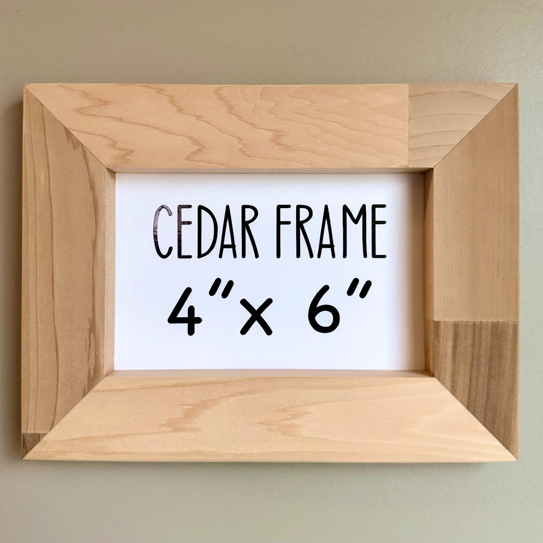 Cedar PICTURE FRAME for 4x6 EASY Hanging Rustic Wall Hanging Wooden ...