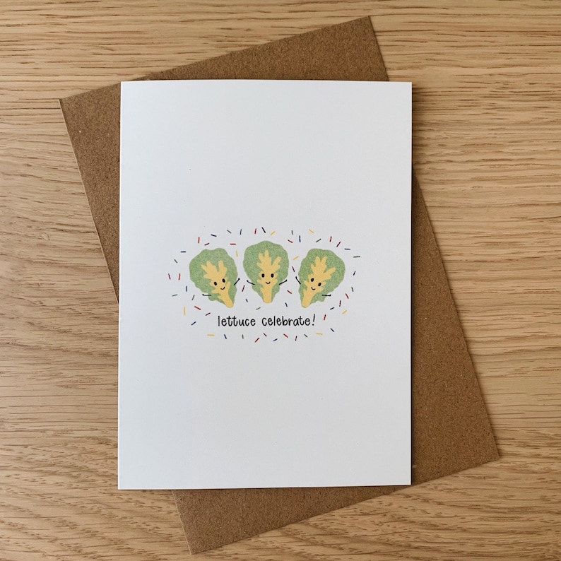 Lettuce Celebrate Birthday Card With Envelope Let Us Celebrate Greeting ...