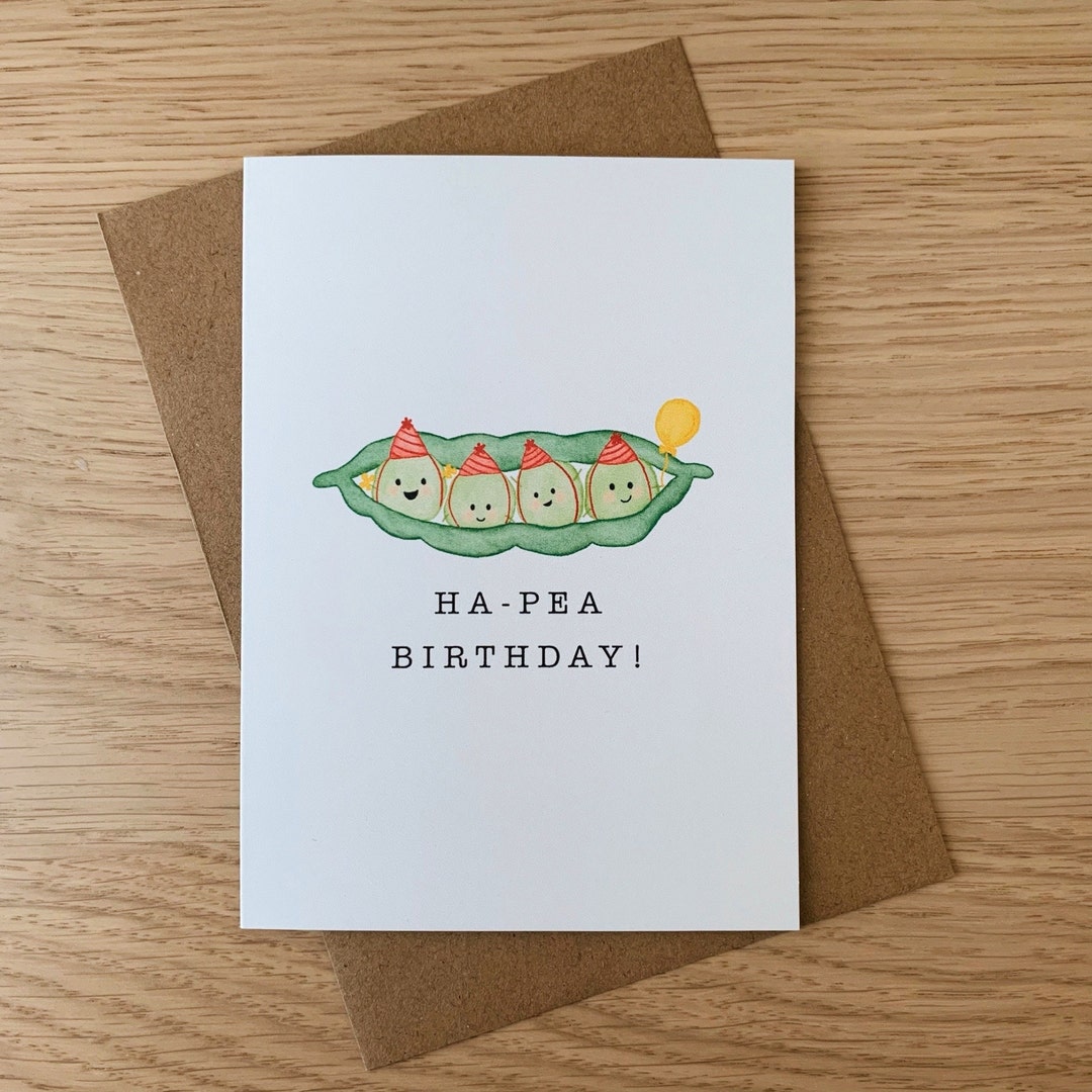 Ha-pea Birthday Card With Envelope | Cute, Punny Birthday Card ...