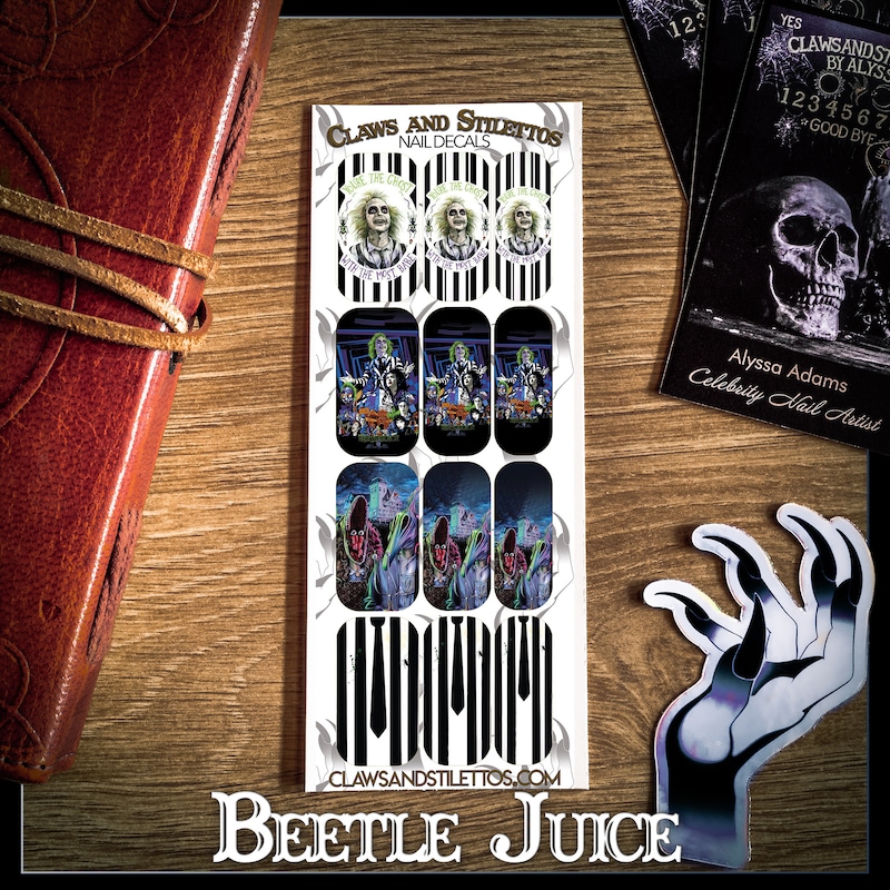 Beetlejuice Nail Art - Etsy