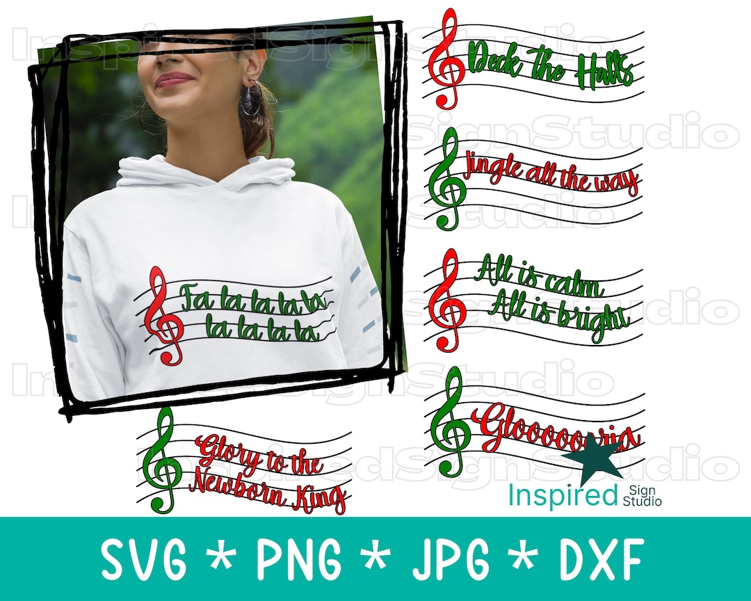 Christmas Carol SVG Bundle, Layered SVG Files for Cricut, Sheet Music ...