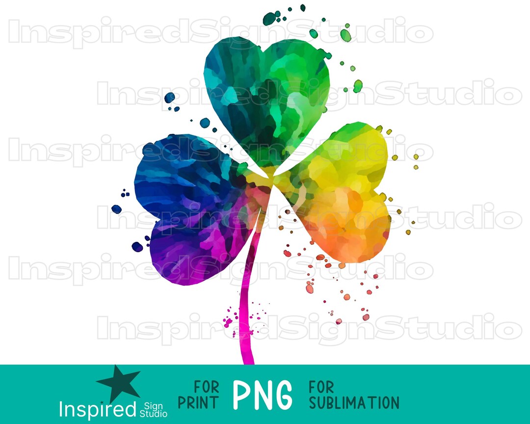 Rainbow Shamrock PNG, St Patricks Day Clip Art, Sublimation Design ...