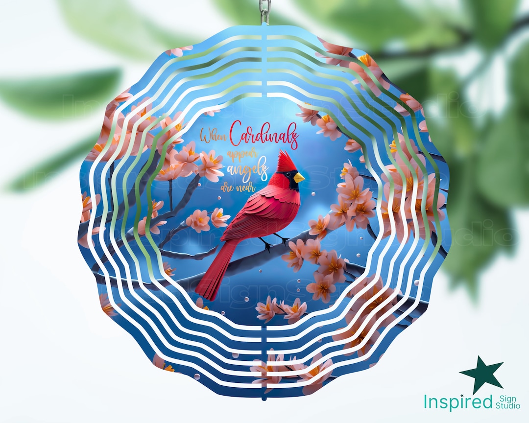 Cardinal Wind Spinner PNG 3D With Quote, When Cardinals Appear Angels ...