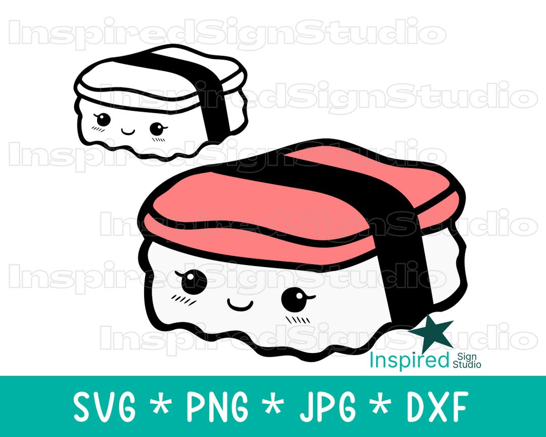 Kawaii Musubi (svg, Png, Jpg, Dxf) Clip Art Kids Coloring Page (digital ...