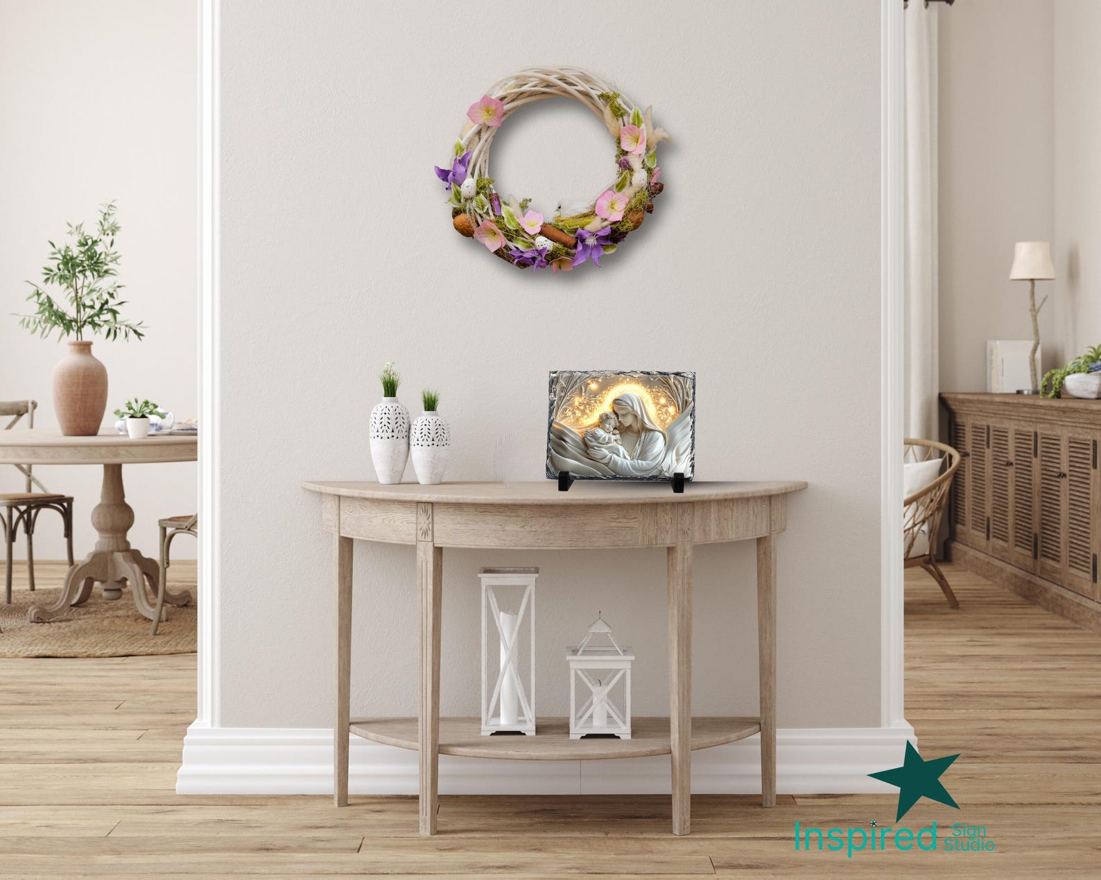 Mother Mary & Baby Jesus PNG: Slate Sublimation Design (digital ...