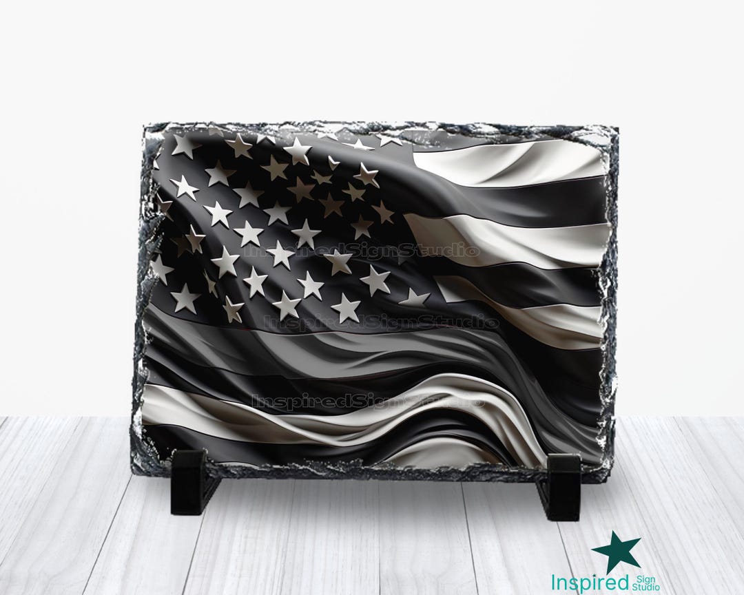 3D Thin Grey Line Flag PNG: Slate Sublimation Design (digital Download ...