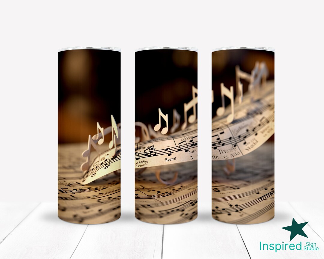 3D Music Tumbler Wrap for Men, Fathers Day Gift, 3D Musical Notes ...