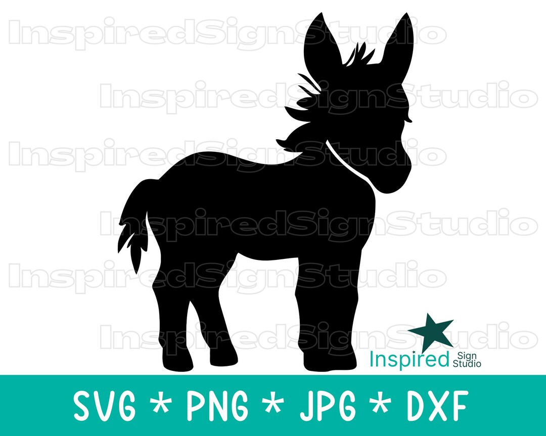 Mini Donkey Silhouette SVG, Miniature Donkey Sublimation Design PNG ...