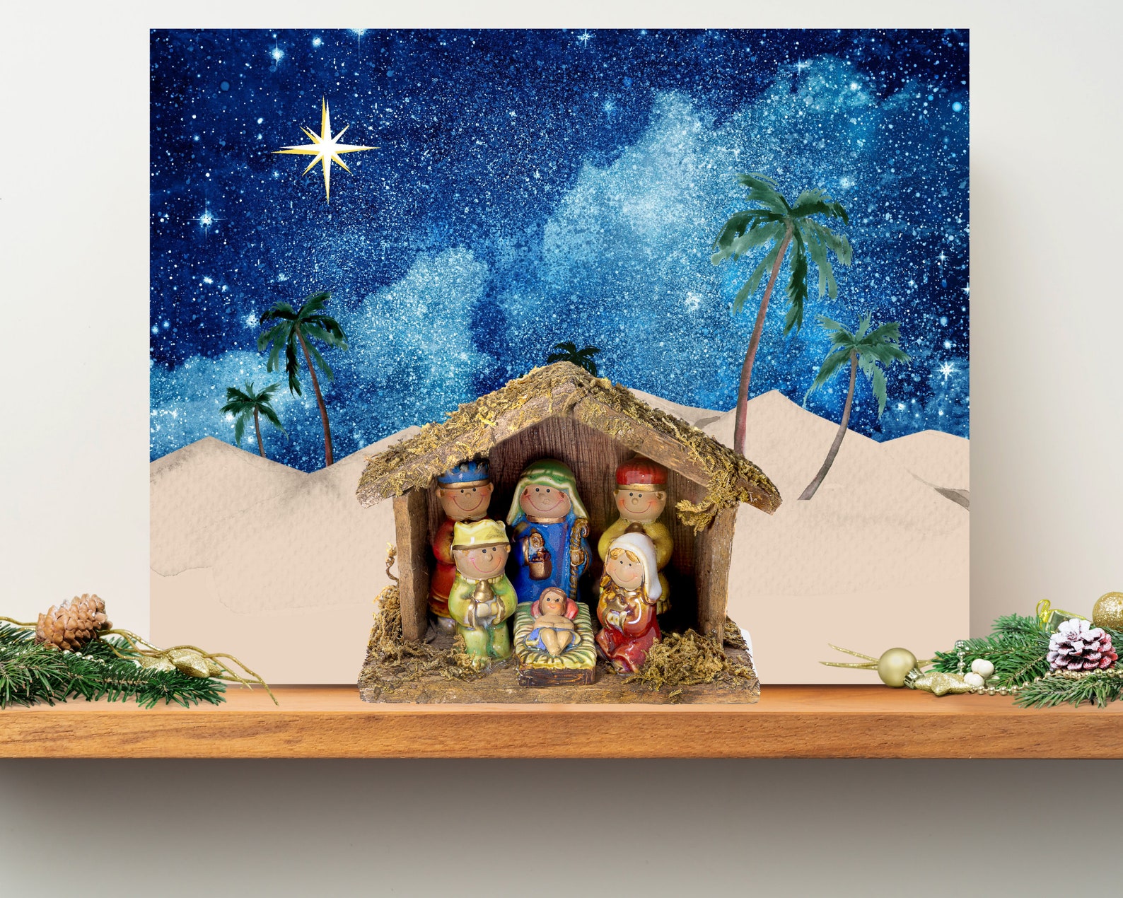 Nativity Backdrop Paper PRINTABLE Nativity Background Scene - Etsy