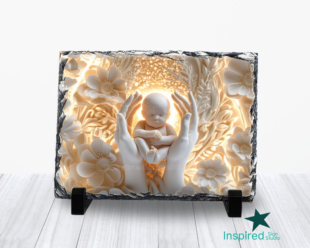 3D Baby Slate PNG, Baptism Gift, New Mom Sublimation (digital Download ...