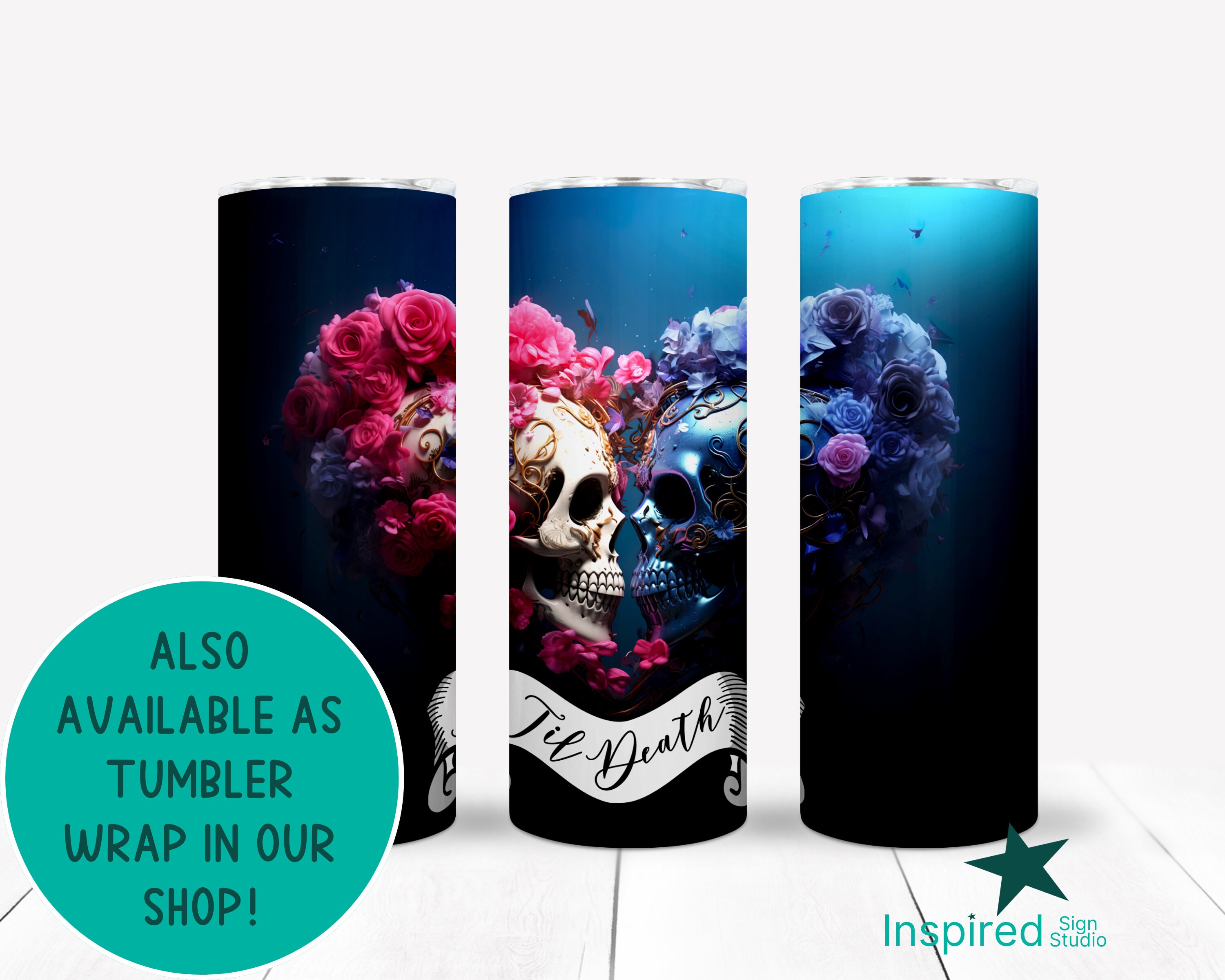 3D Skulls Sublimation Design for Slates, Till Death PNG Template, 4x6 ...