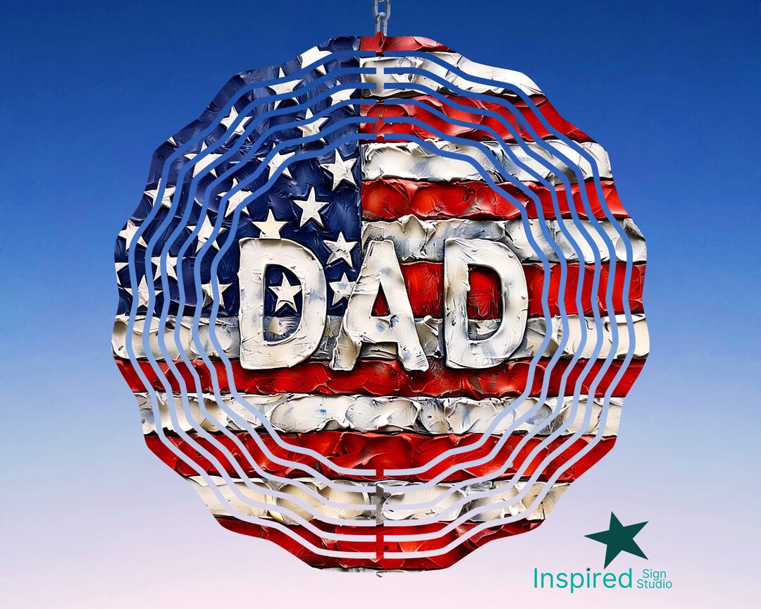 3D Dad Wind Spinner PNG With American Flag, Fathers Day Sublimation ...
