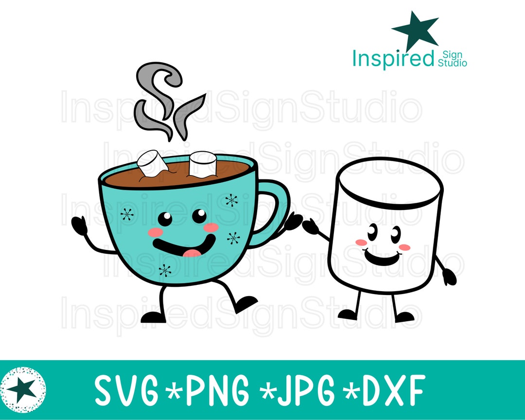 Hot Chocolate and Marshmallows SVG File, Funny Matching Couple Shirts ...