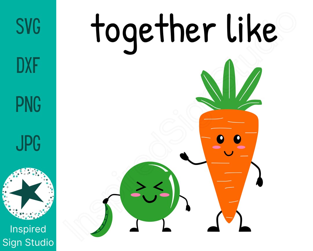Peas and Carrots SVG File for Cricut, Valentines Day Gift Idea, Cute ...