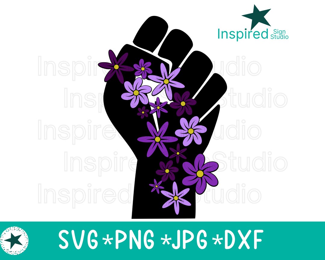 Black Power Fist With Flowers SVG, Black History Month Cricut File, Mug ...