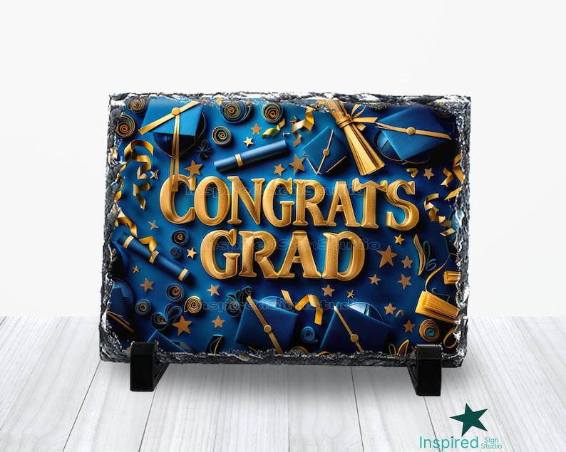 3D Congrats Grad PNG, Graduation Sign for Boys Men, Congratulations ...