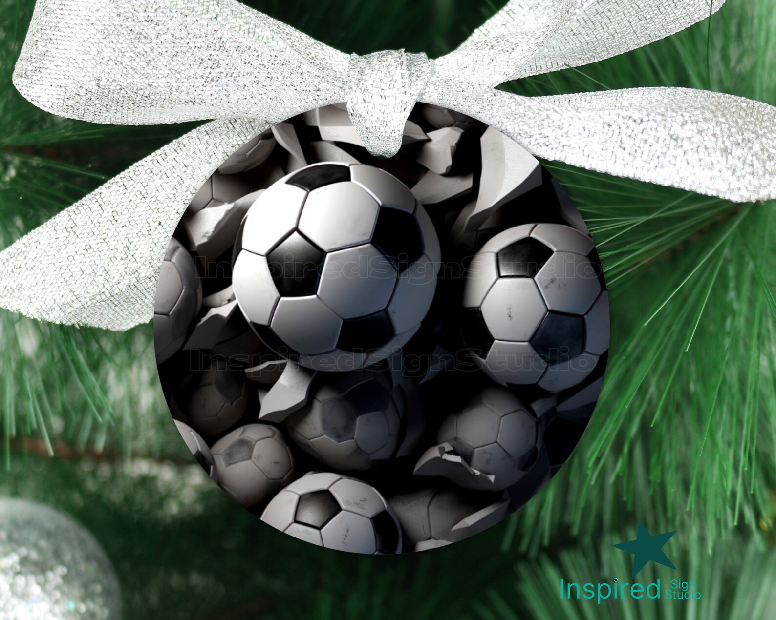 3D Soccer Ball Digital Ornament for Men, Christmas Ornament PNG ...