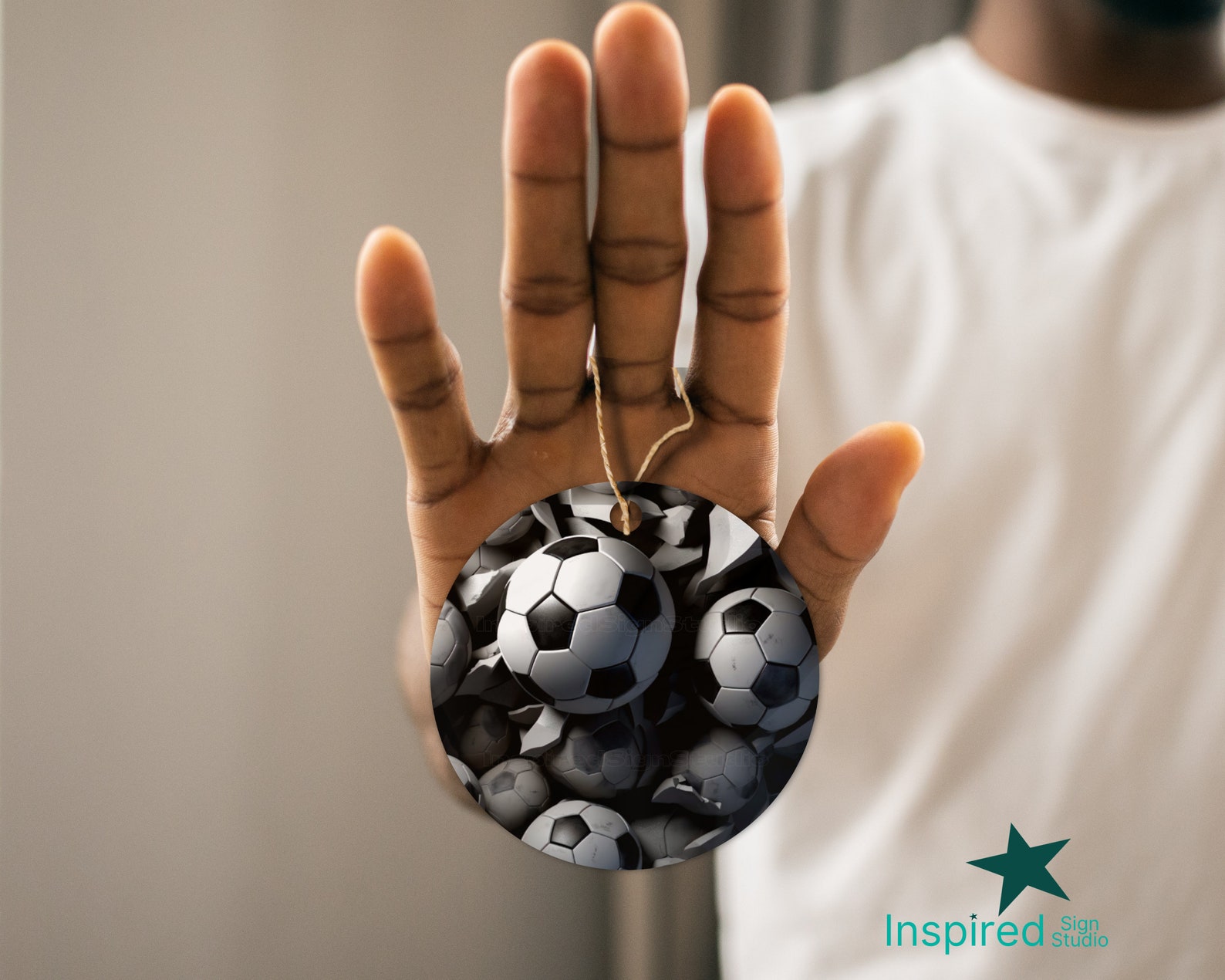 3D Soccer Ball Digital Ornament for Men, Christmas Ornament PNG ...