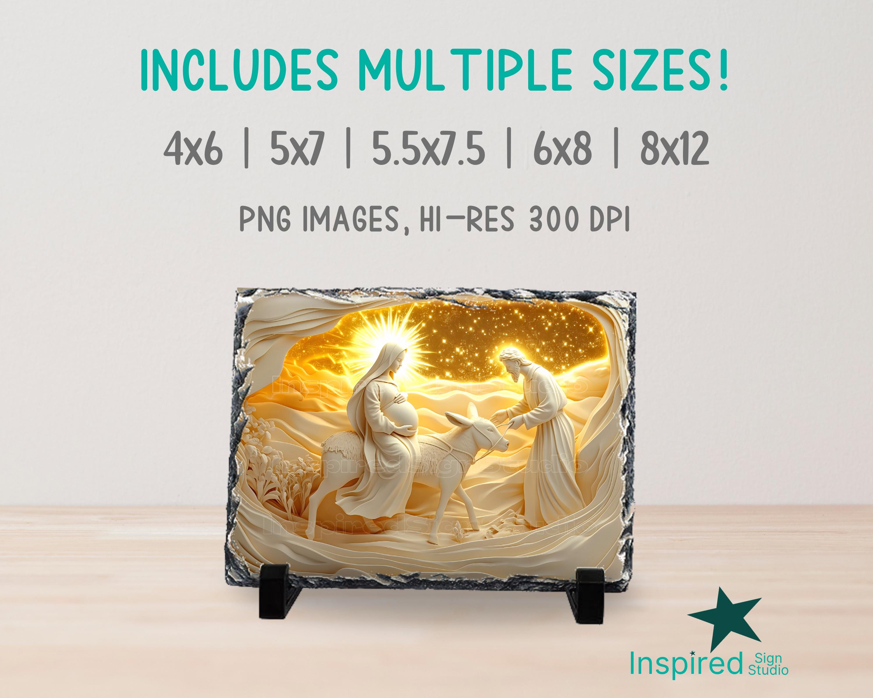 Pregnant Virgin Mary Slate PNG: 3D Mary Joseph Donkey Traveling ...
