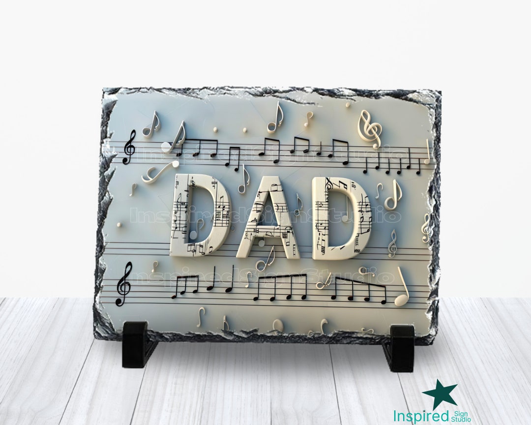 3D Dad Music Slate PNG: Father's Day Musician Gift (digital Download ...
