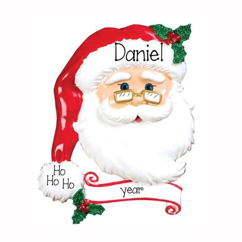 Personalized SANTA Face Ornament~christmas Ornaments~hand Personalized ...