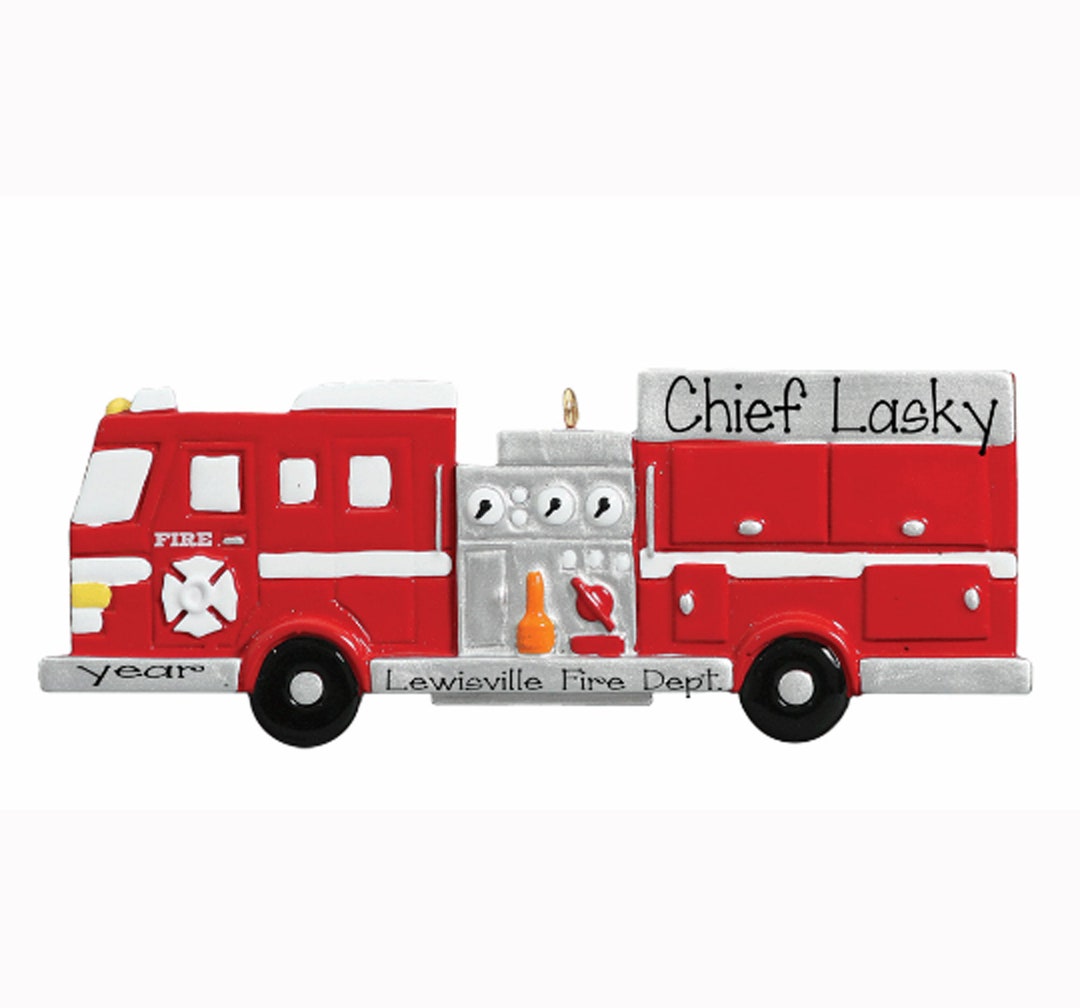 Personalized FIRE TRUCK Ornament~christmas Ornaments~hand Personalized ...