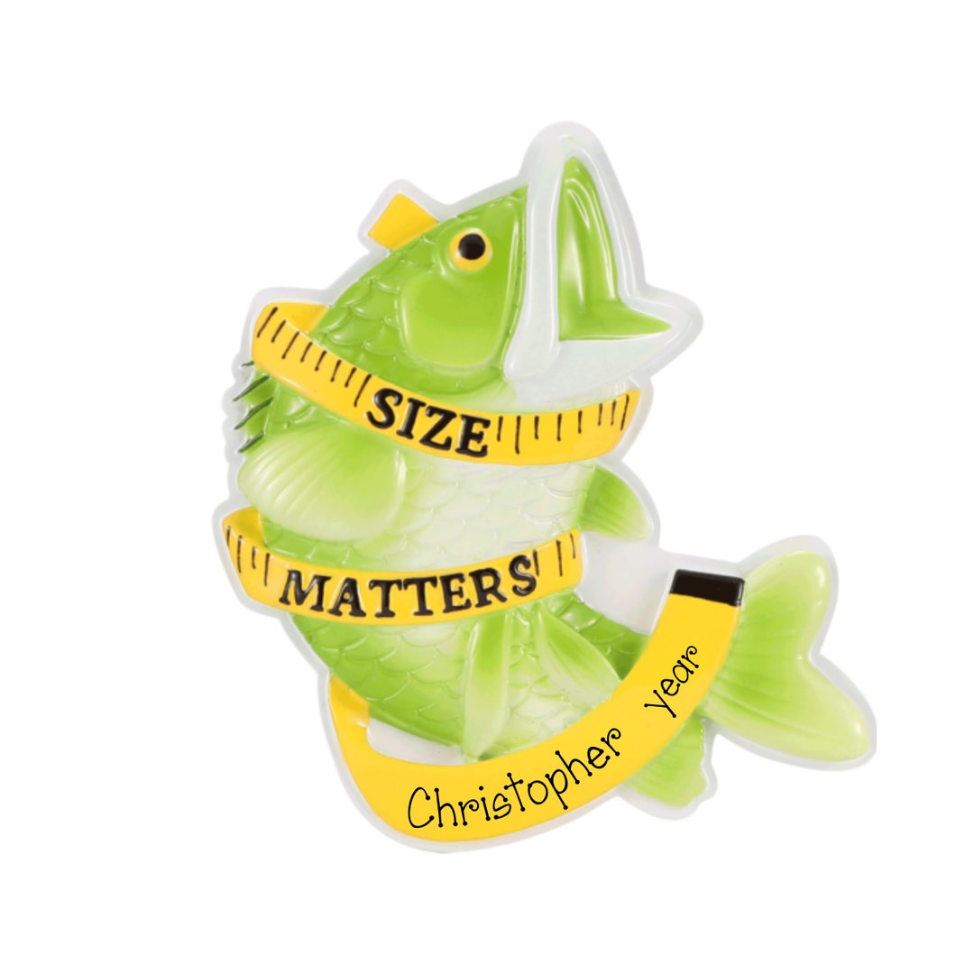 Personalized Fishing Ornament ~ Size Matters Fishing Christmas Ornament ...