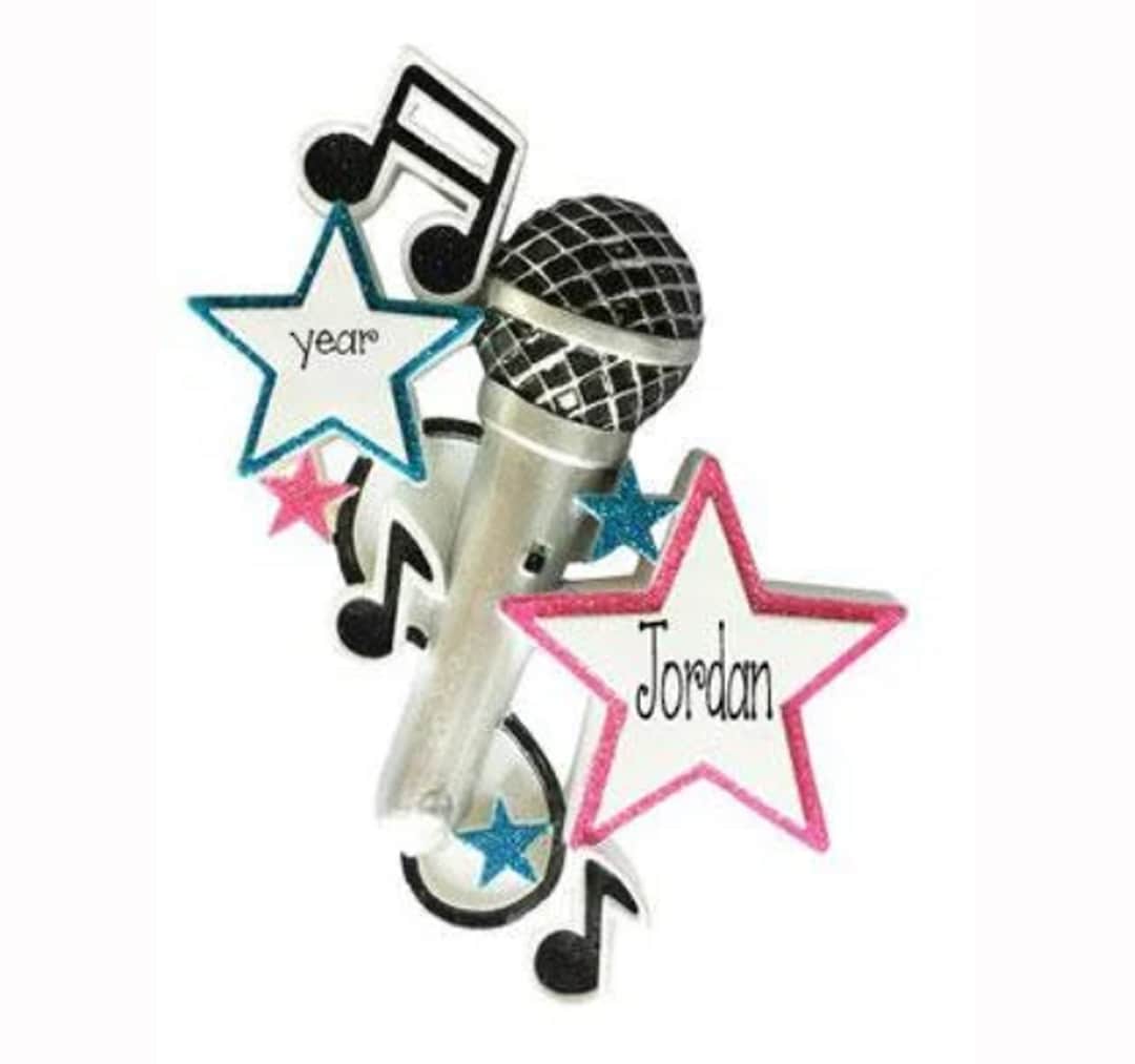 Personalized Microphone Ornament~karaoke Ornament~christmas Ornaments ...