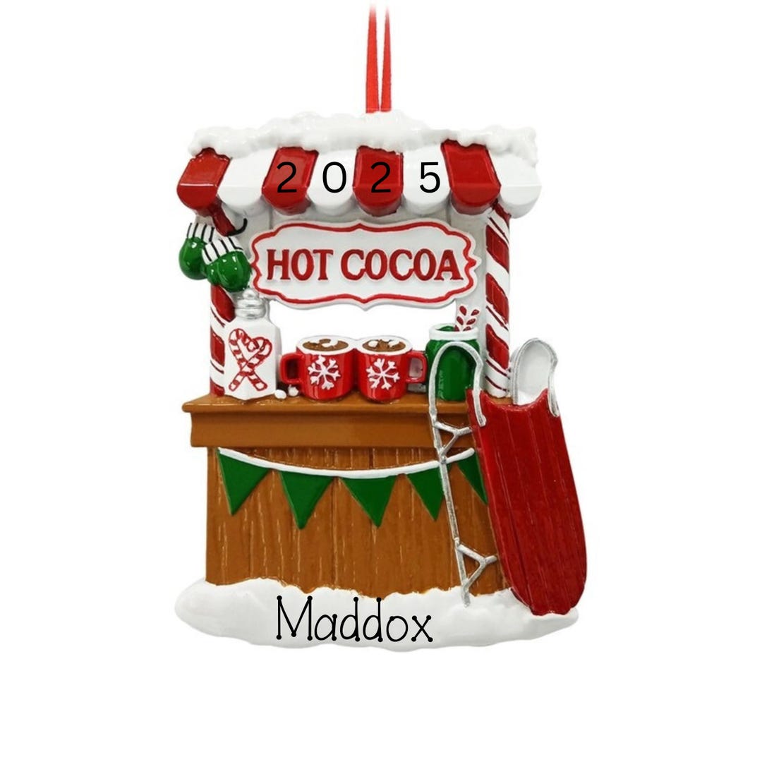Personalized Hot Cocoa Stand Ornament ~ Hot Chocolate Ornament ~ Winter ...