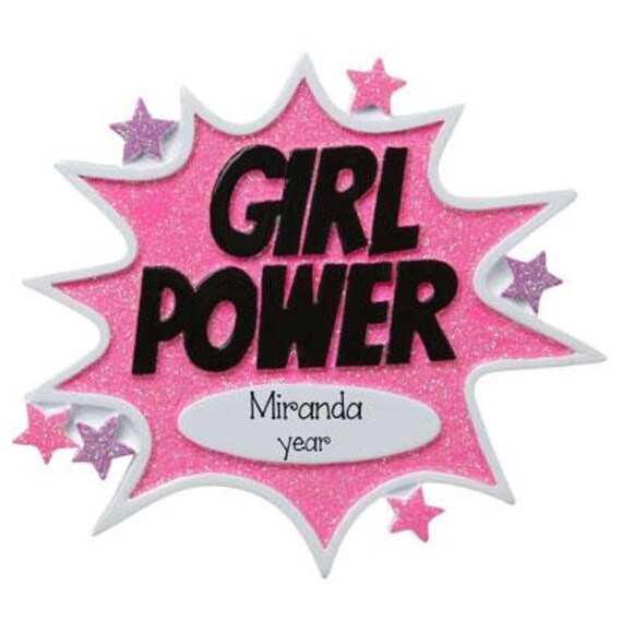 Personalized GIRL POWER Pink Glitter Ornamentchristmas - Etsy