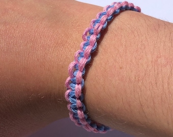 Adjustable Spiral Bracelet Aesthetic Tan Pink & Blue Spiral - Etsy