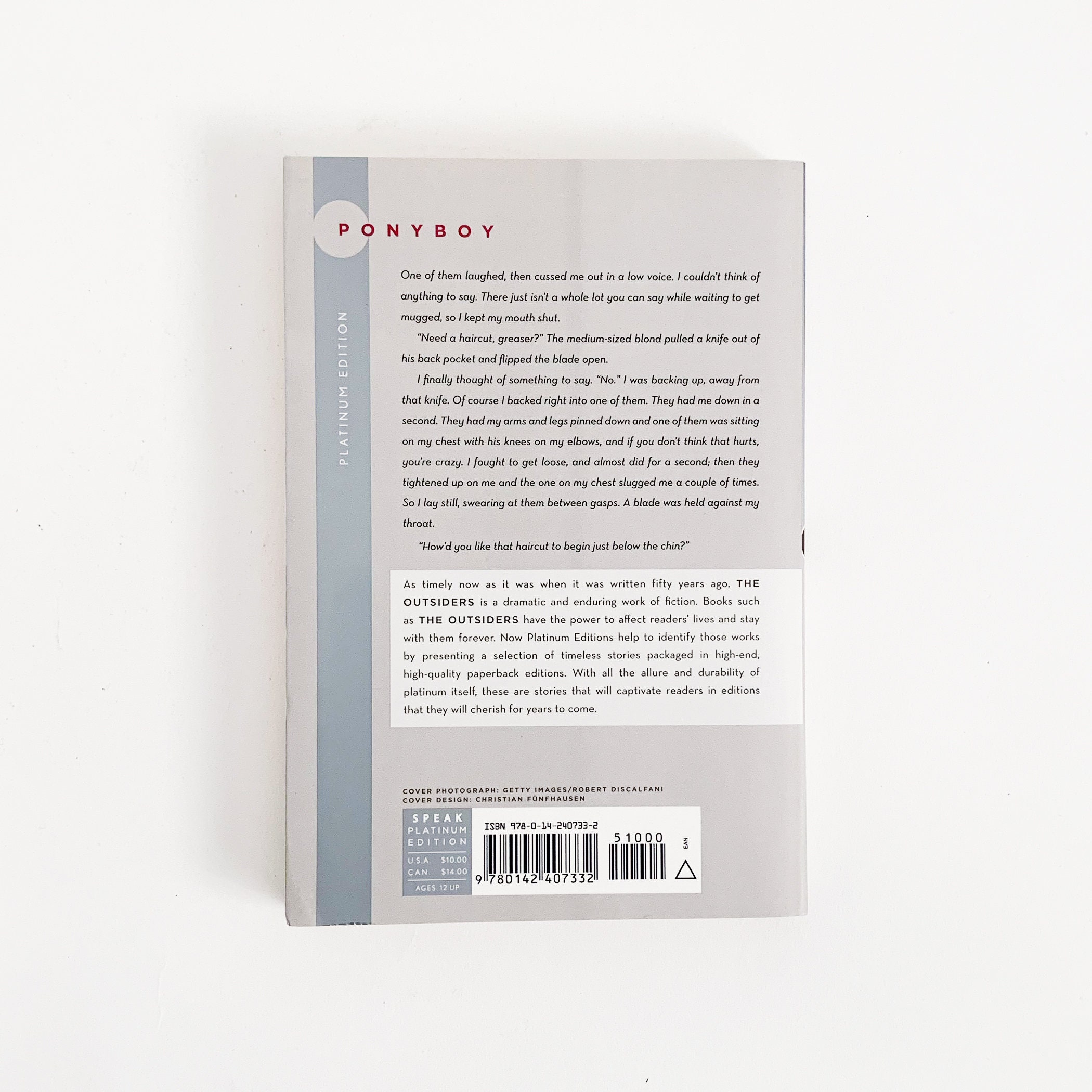 The Outsiders Book Cover Platinum Edition
