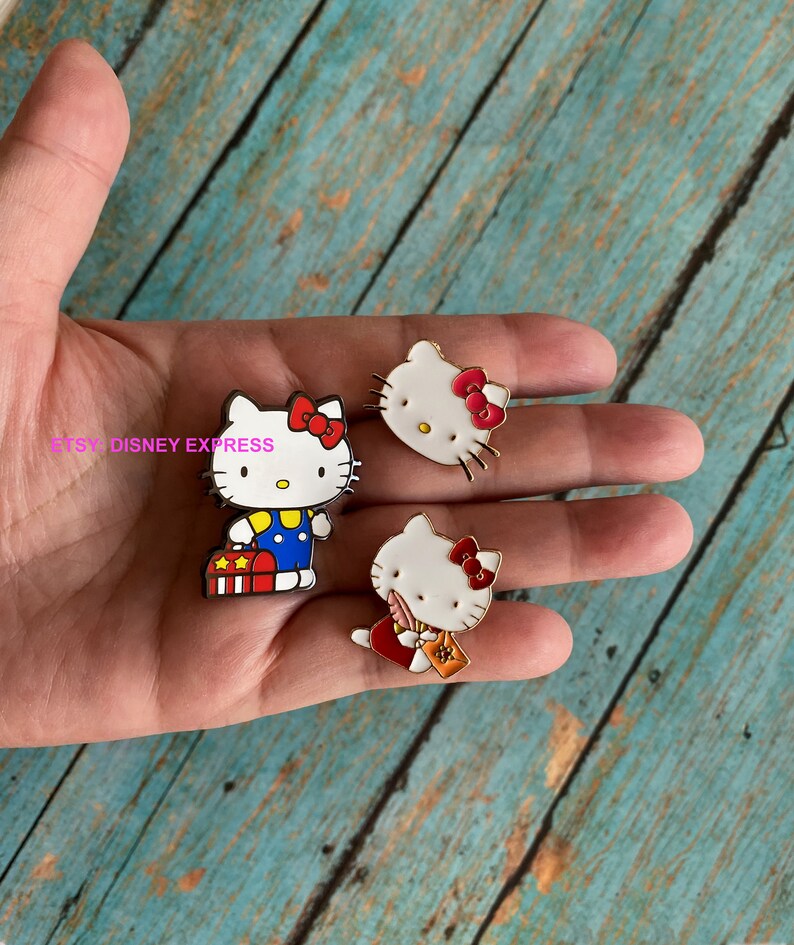 1x0.75 Small Pin Classic Cartoon Cute Lovely Face Cat Kitty Enamel ...