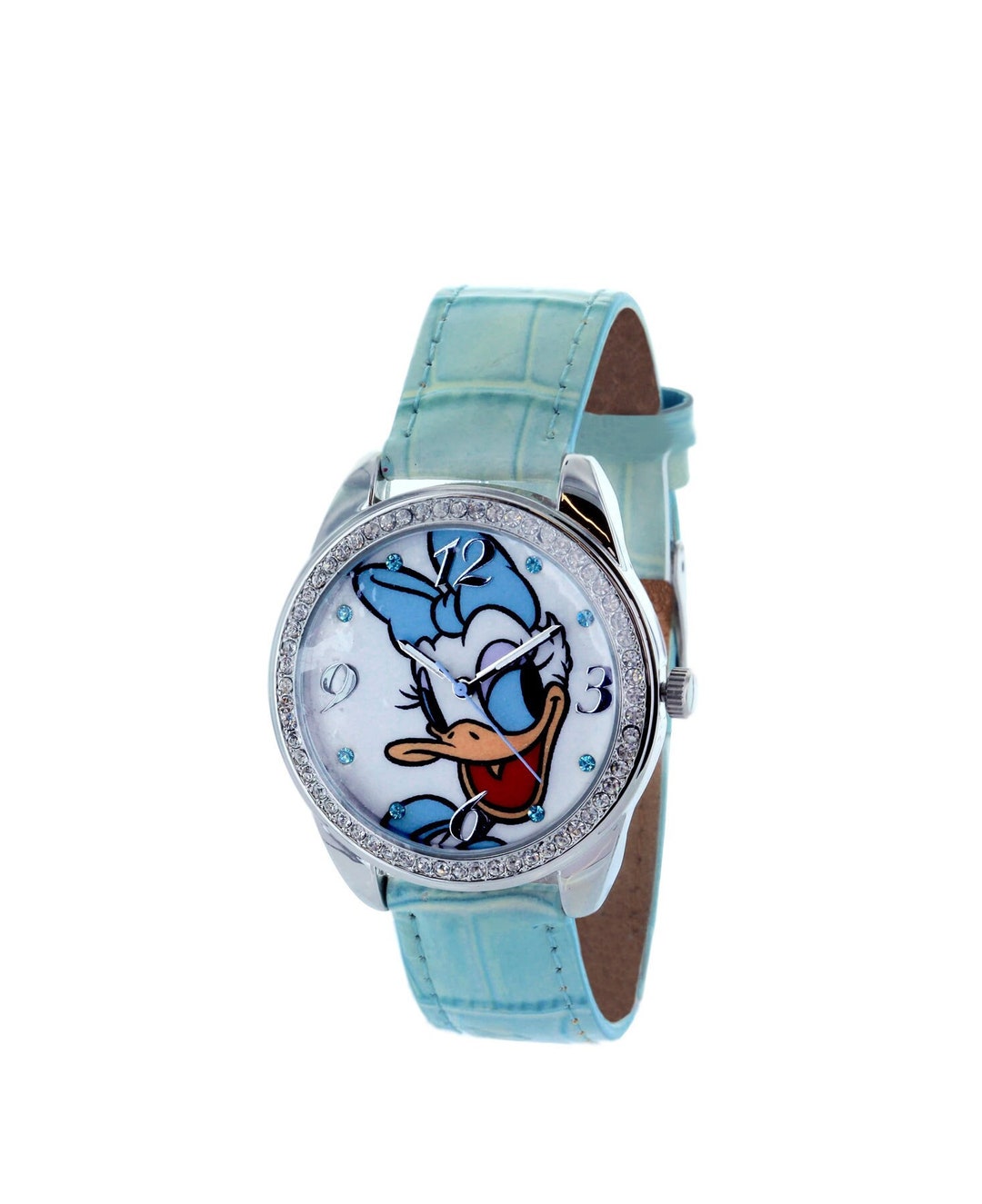 Disney Woman DAS001 Daisy Duck With Stone Bezel and Genuine Leather ...