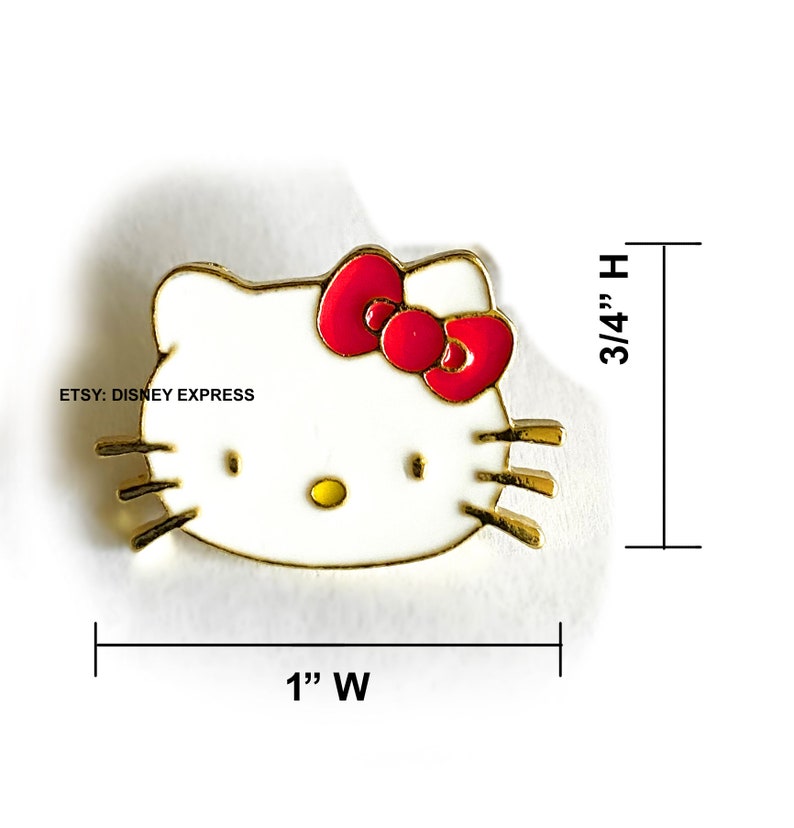 1x0.75 Small Pin Classic Cartoon Cute Lovely Face Cat Kitty Enamel ...