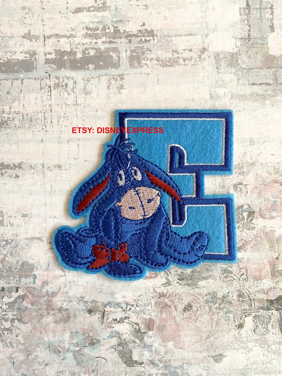 Iron on Patches 3.5X3 Blue Doggie Letter E Patch Disney Theme Iron on ...