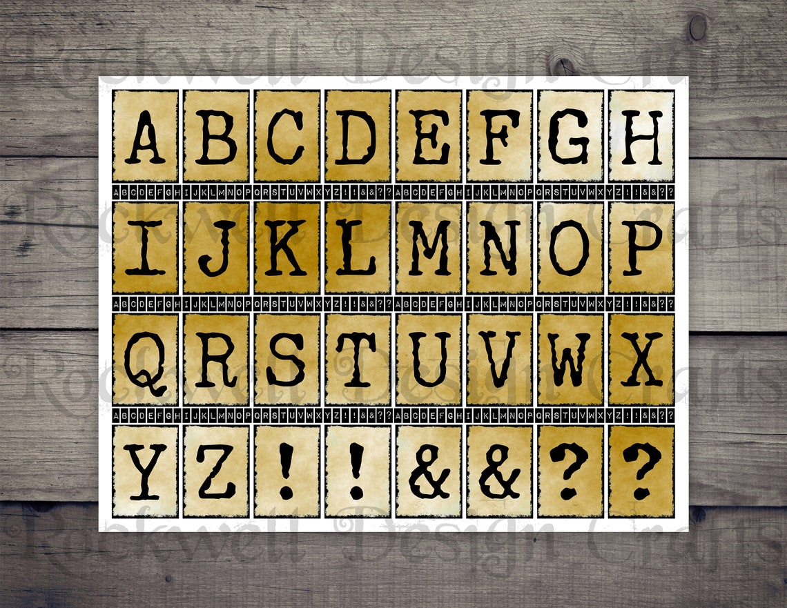 Grunge Alphabets digital Printables for Junk Journaling, Collaging ...