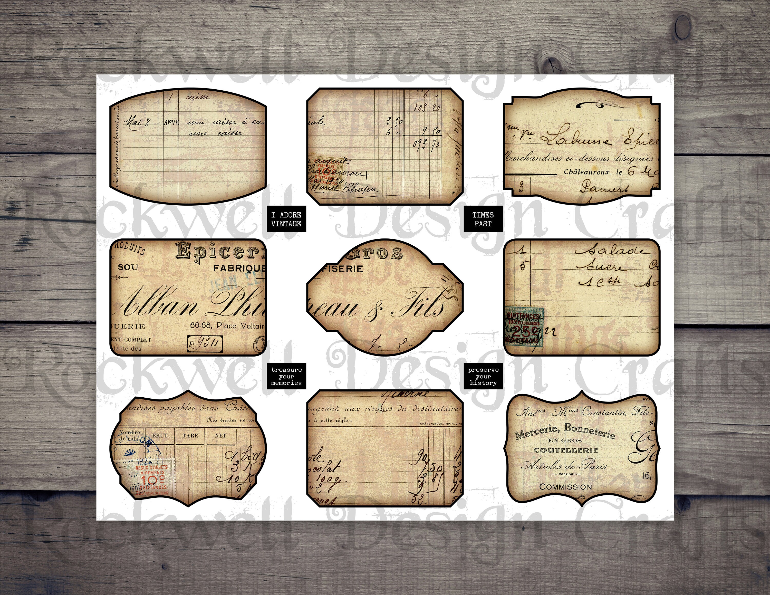 Vintage Collaged Labels digital Printables for Junk Journaling ...