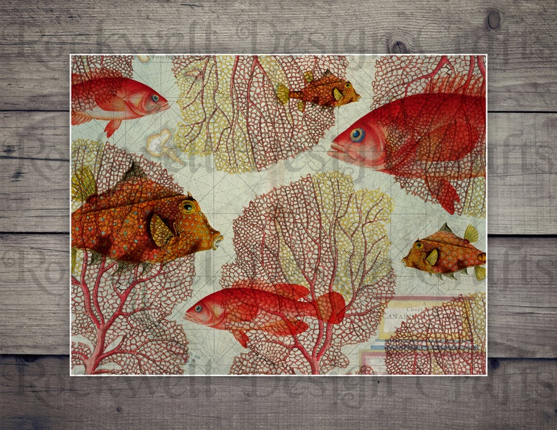 Ocean Wonders Collage Sheets printables, Junk Journal Pages ...