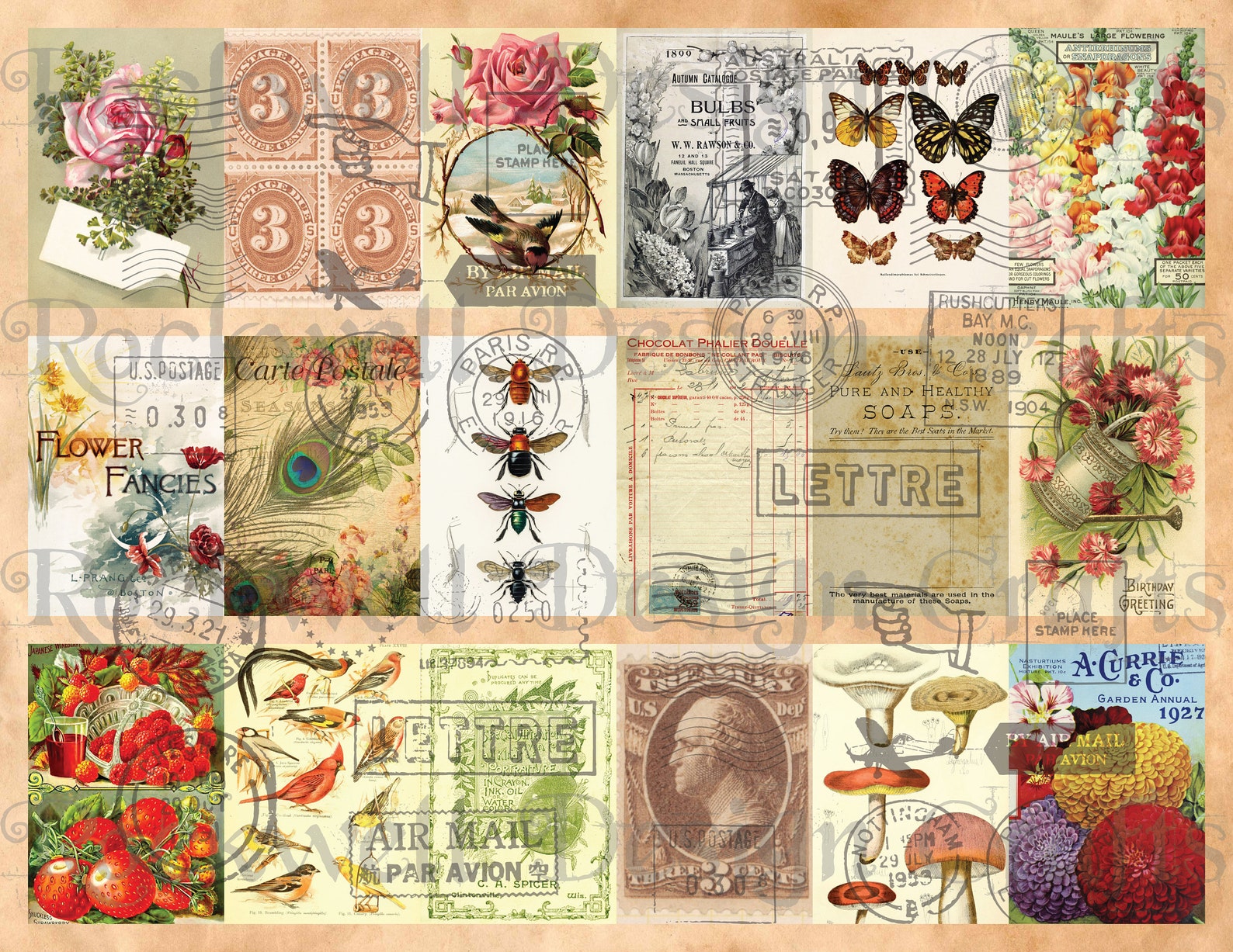 Collage Hodgepodge Snippets (printables), Junk Journal Pages, Collages ...