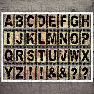 Grunge Alphabets (digital Printables for Junk Journaling, Collaging ...