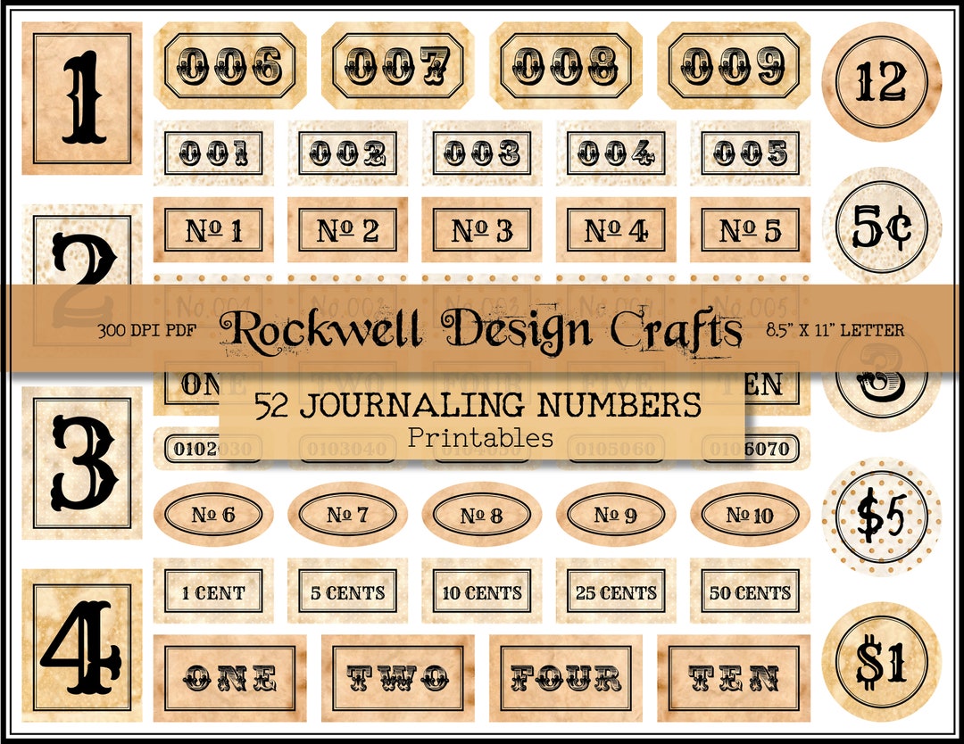 Journaling Numbers - Etsy