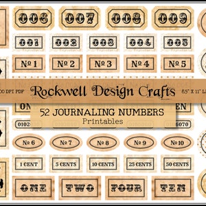 Journaling Numbers - Etsy
