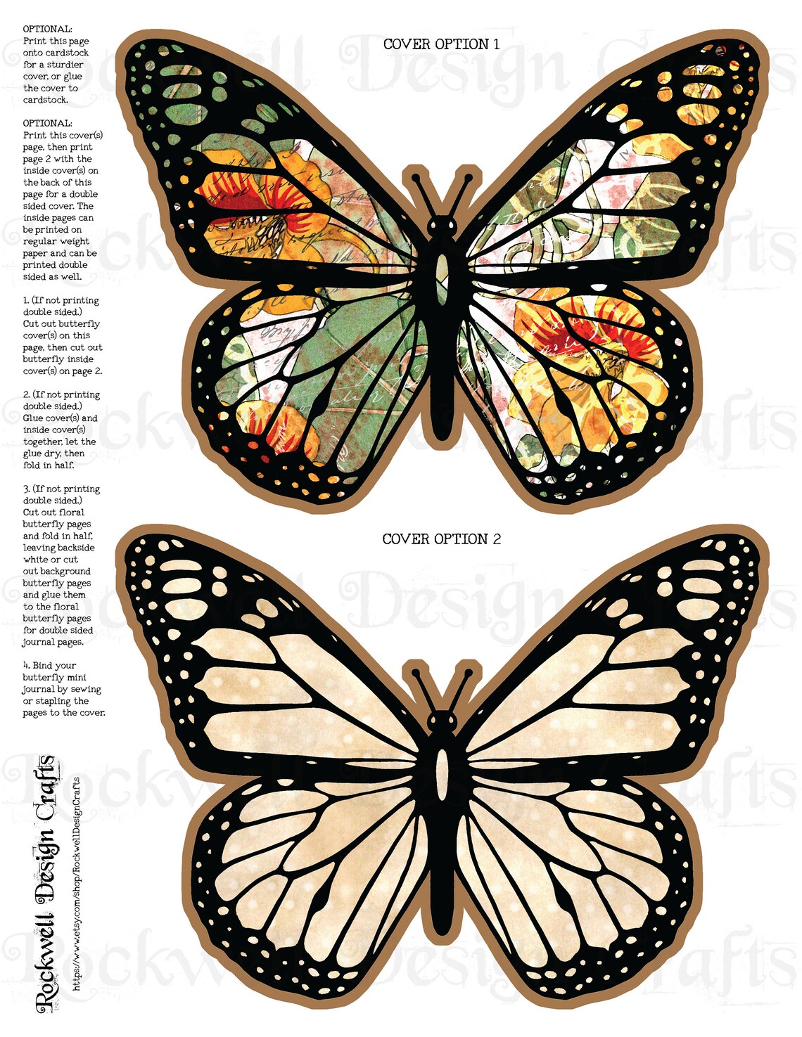 Butterfly Mini Journal Kit printables, Junk Journal Pages, Printable ...