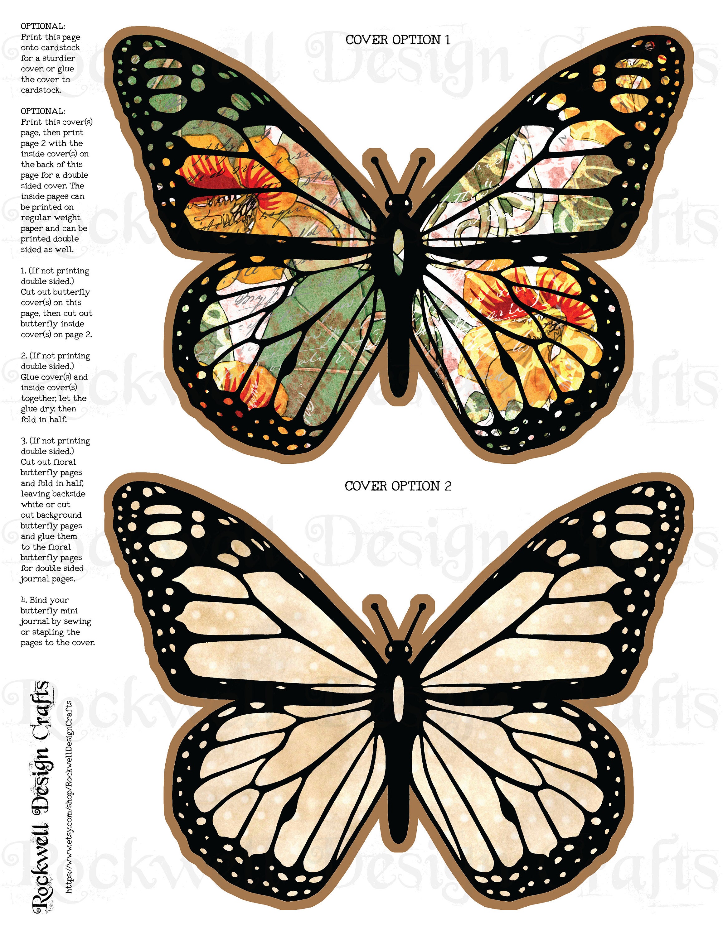 Butterfly Mini Journal Kit printables, Junk Journal Pages, Printable ...