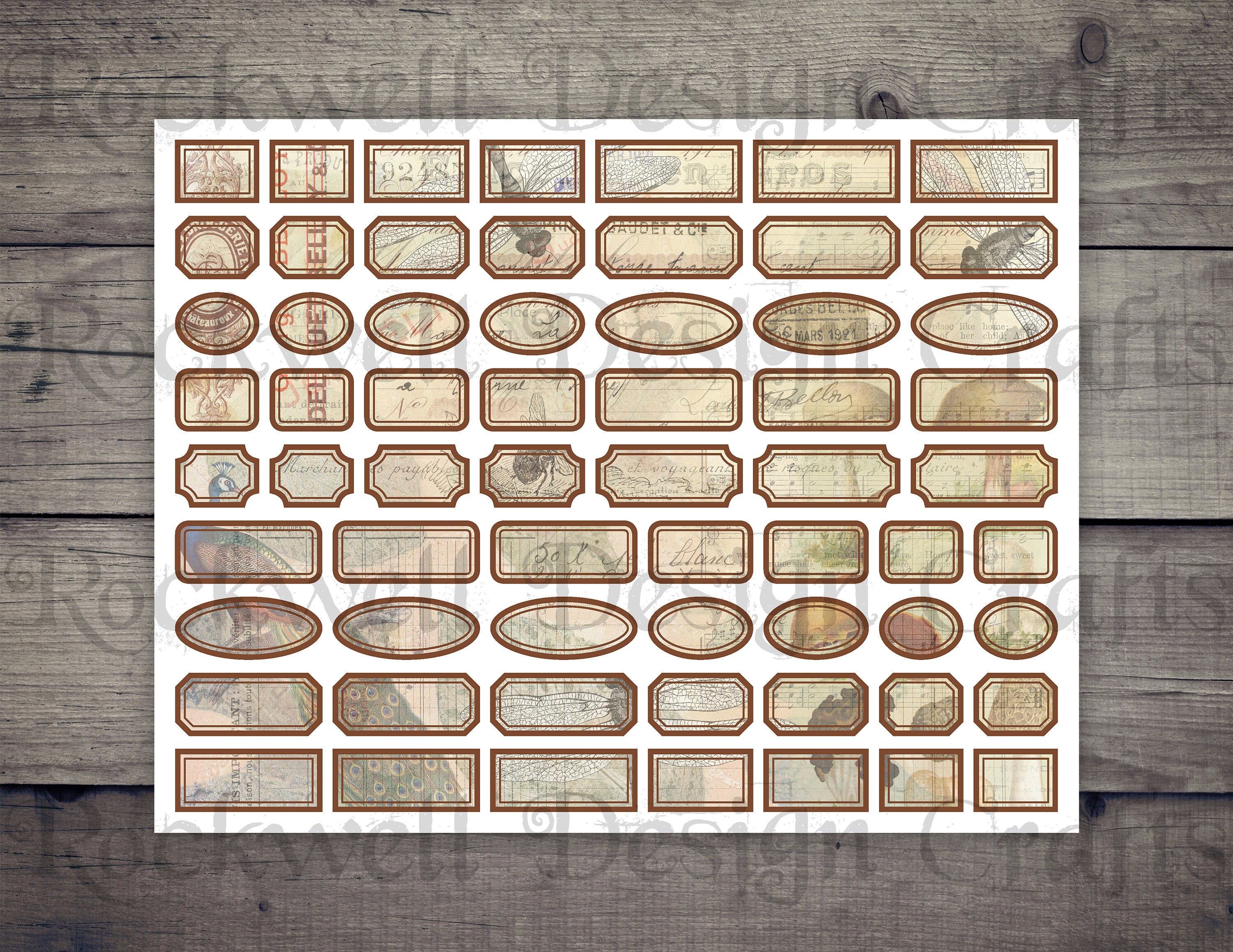 Collage Hodgepodge Labels (digital Printables for Junk Journaling ...
